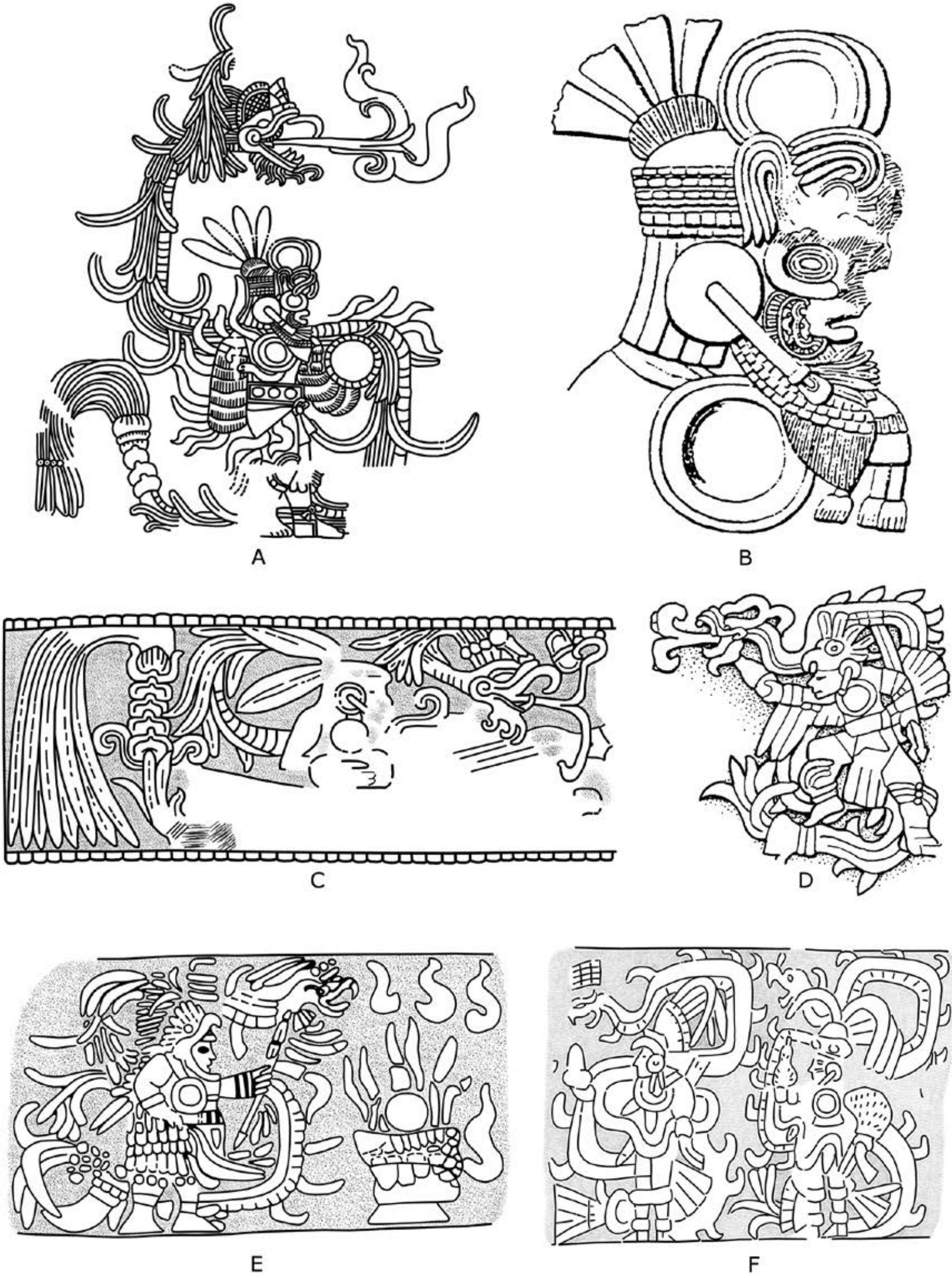 10: quetzalcoatl and disk pectorals at chichen itza: a)