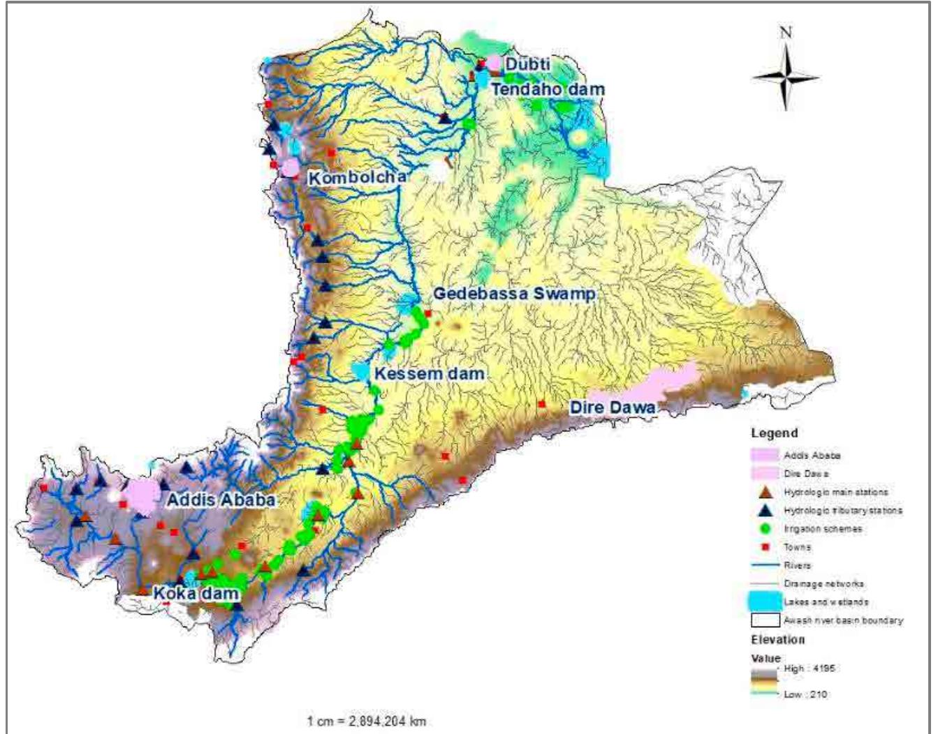 -2. salient physical features of the awash river basin °c