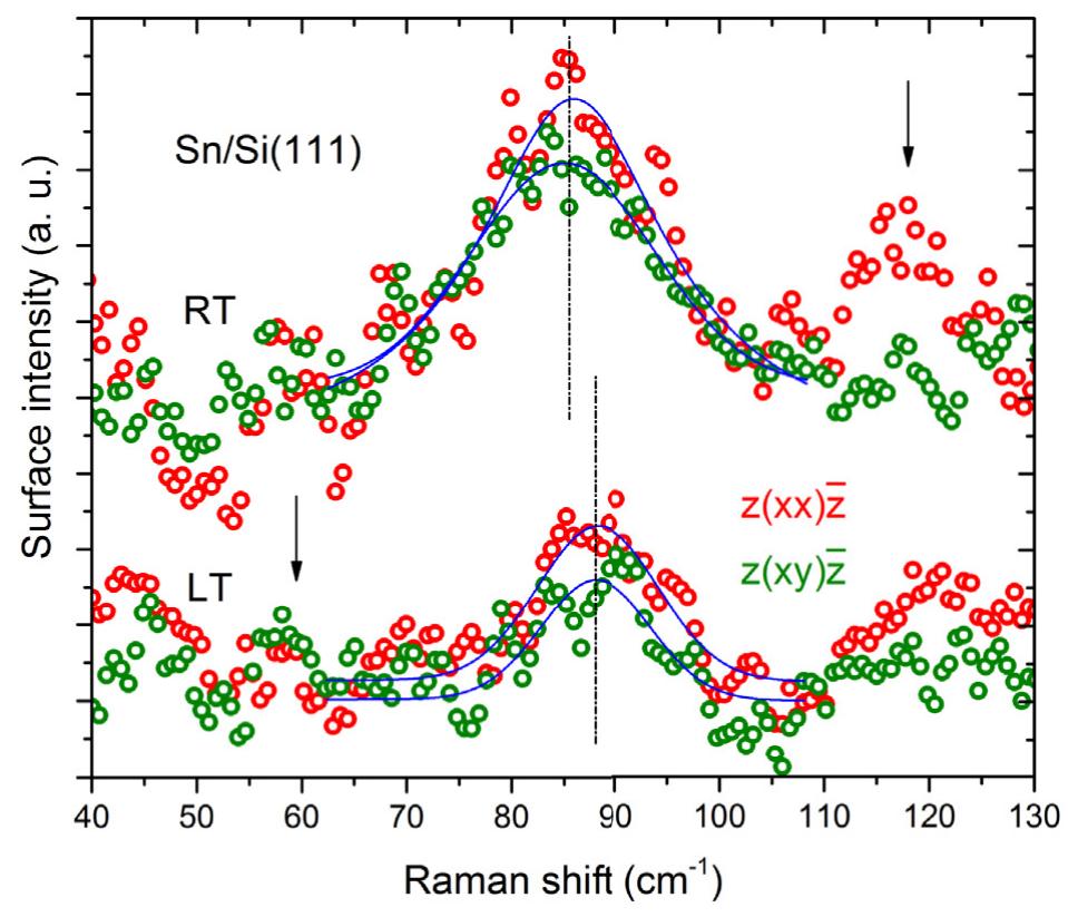 Low-frequency surface raman spectra of sn/si(111) at rt and