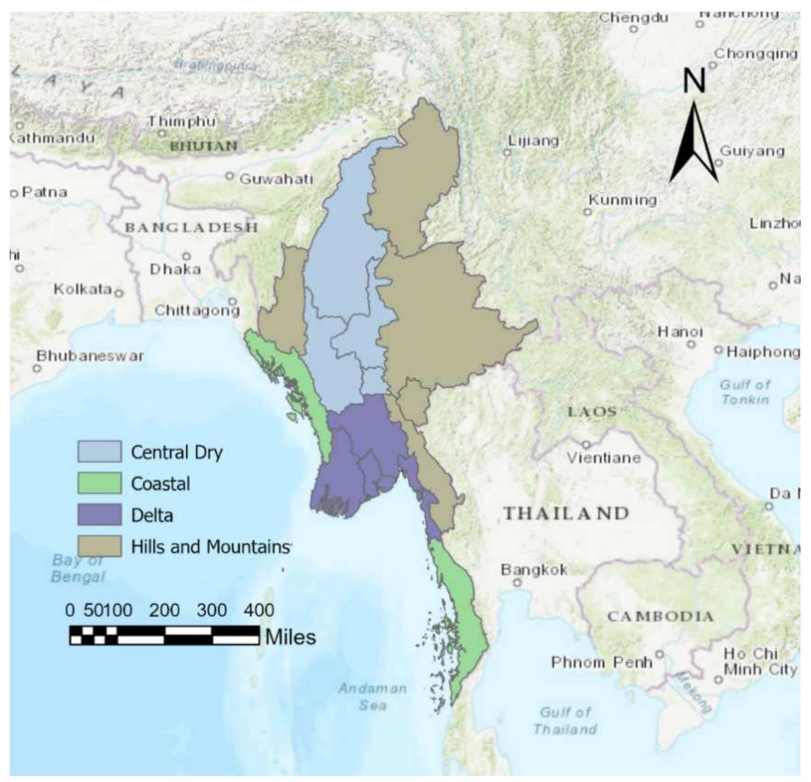 Map of myanmar agro-ecological zones