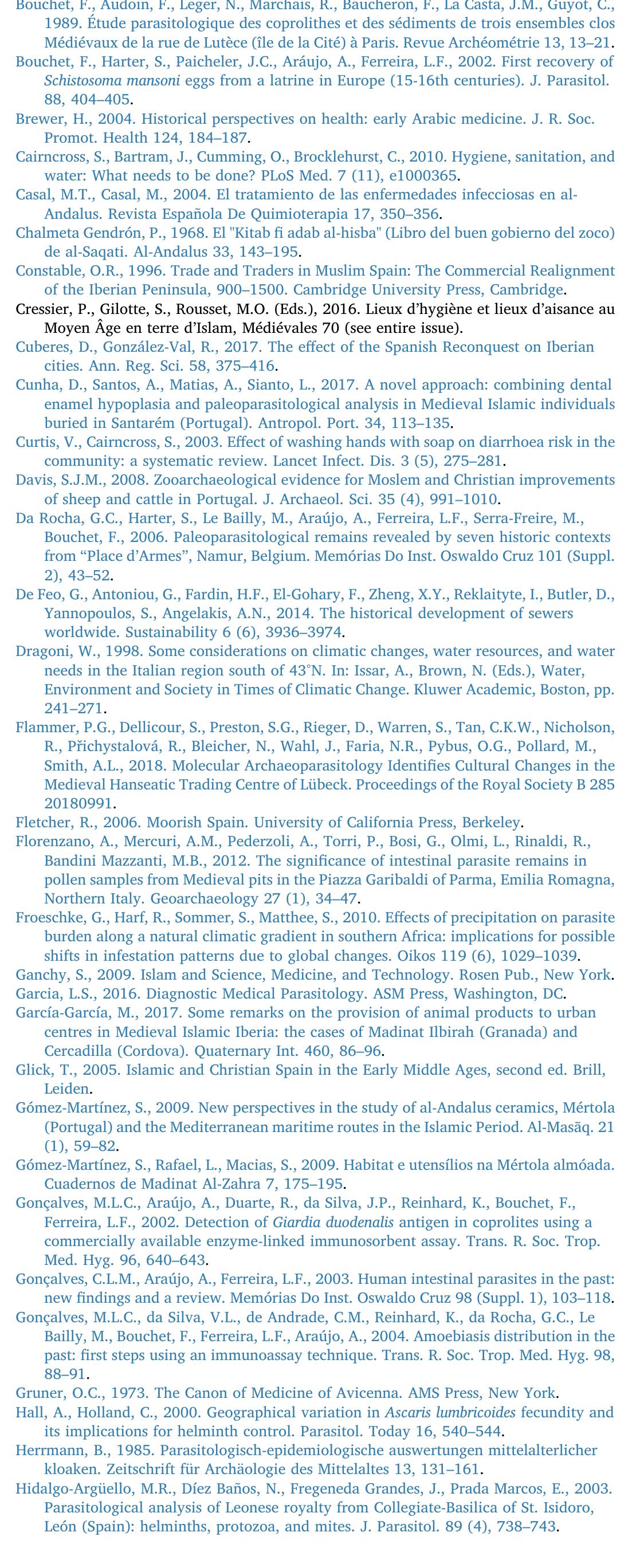 Table 5 - Intestinal parasites in six Islamic medieval
