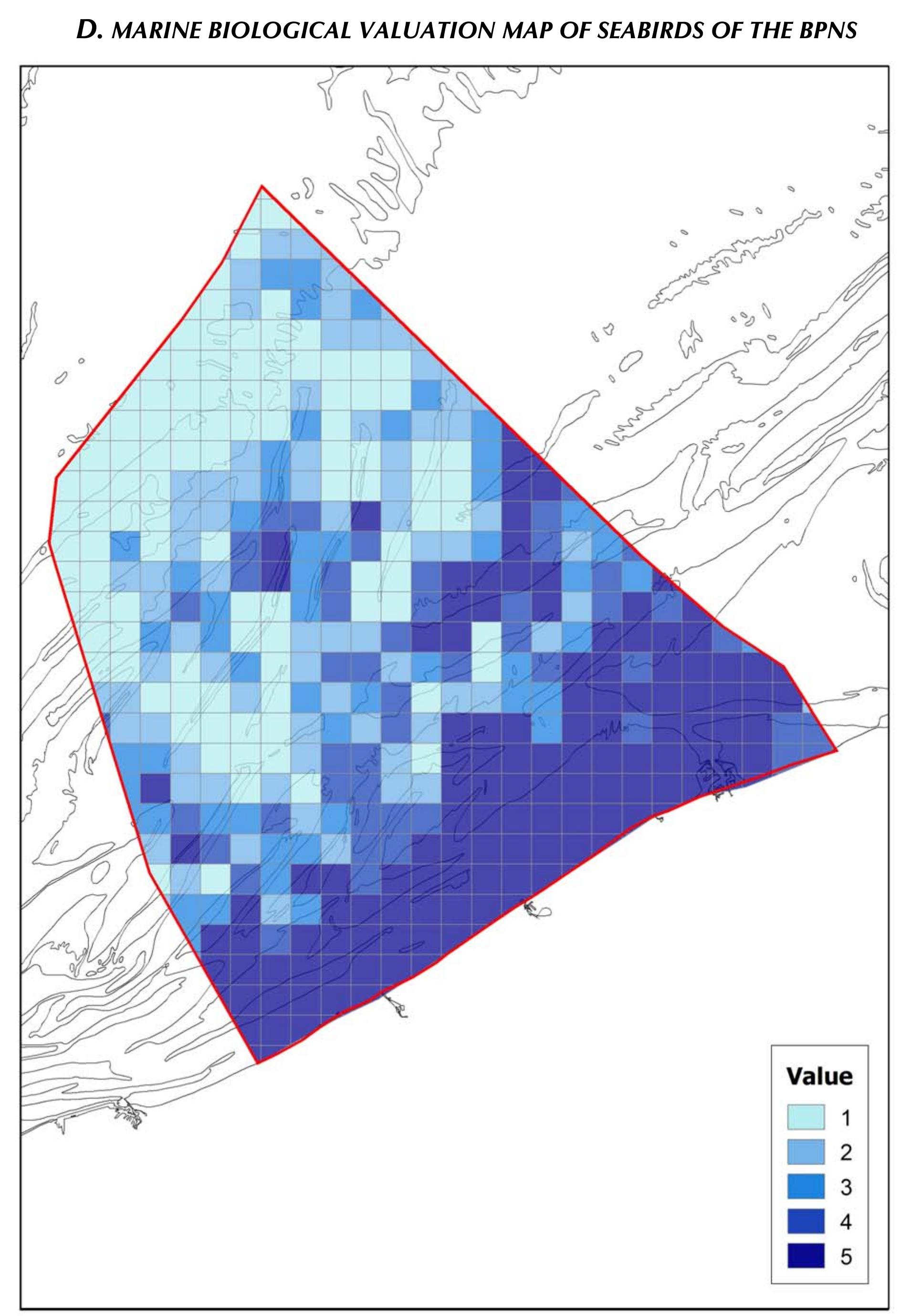 Marine biological valuation map of seabirds of the bpns.