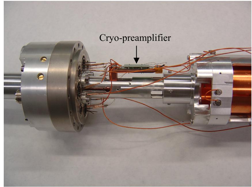 Picture of cryo-preamplifier installed in the icr trap.
