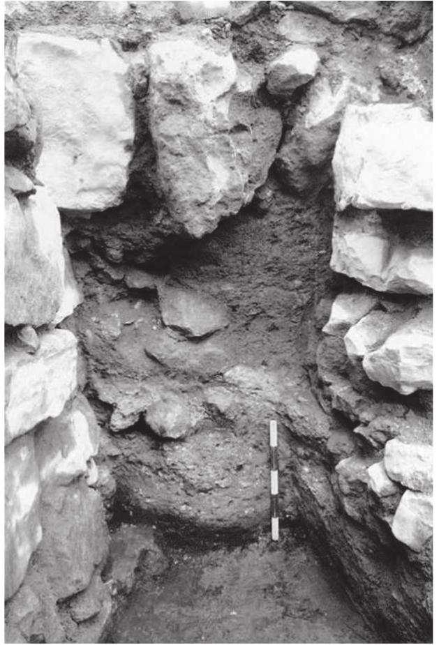 A. the eastern wall of the large stone structure (w20)