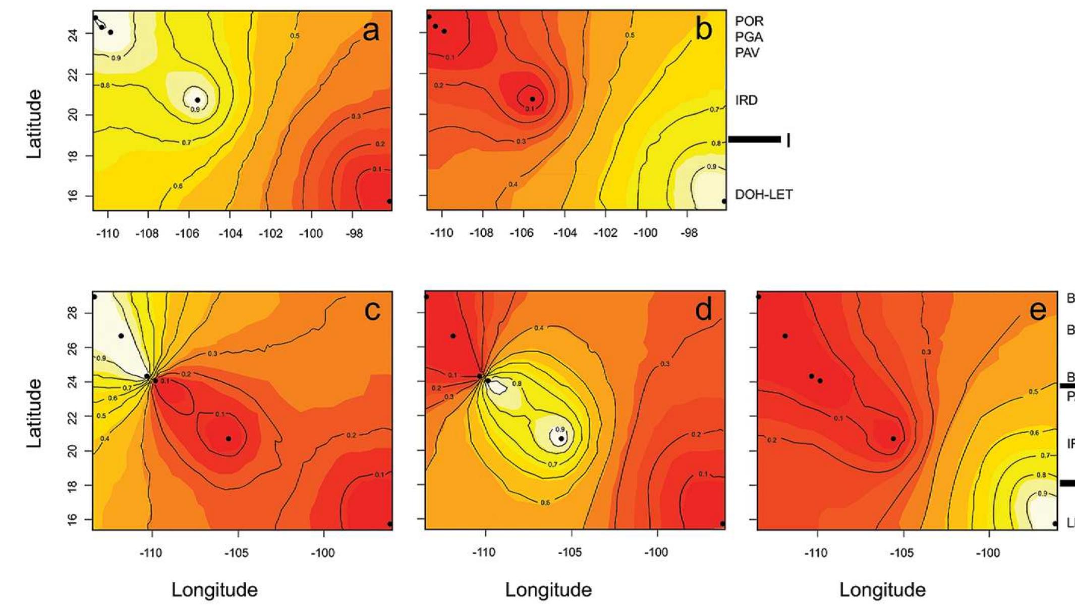 Fiaure 4. map of posterior probabilities of population