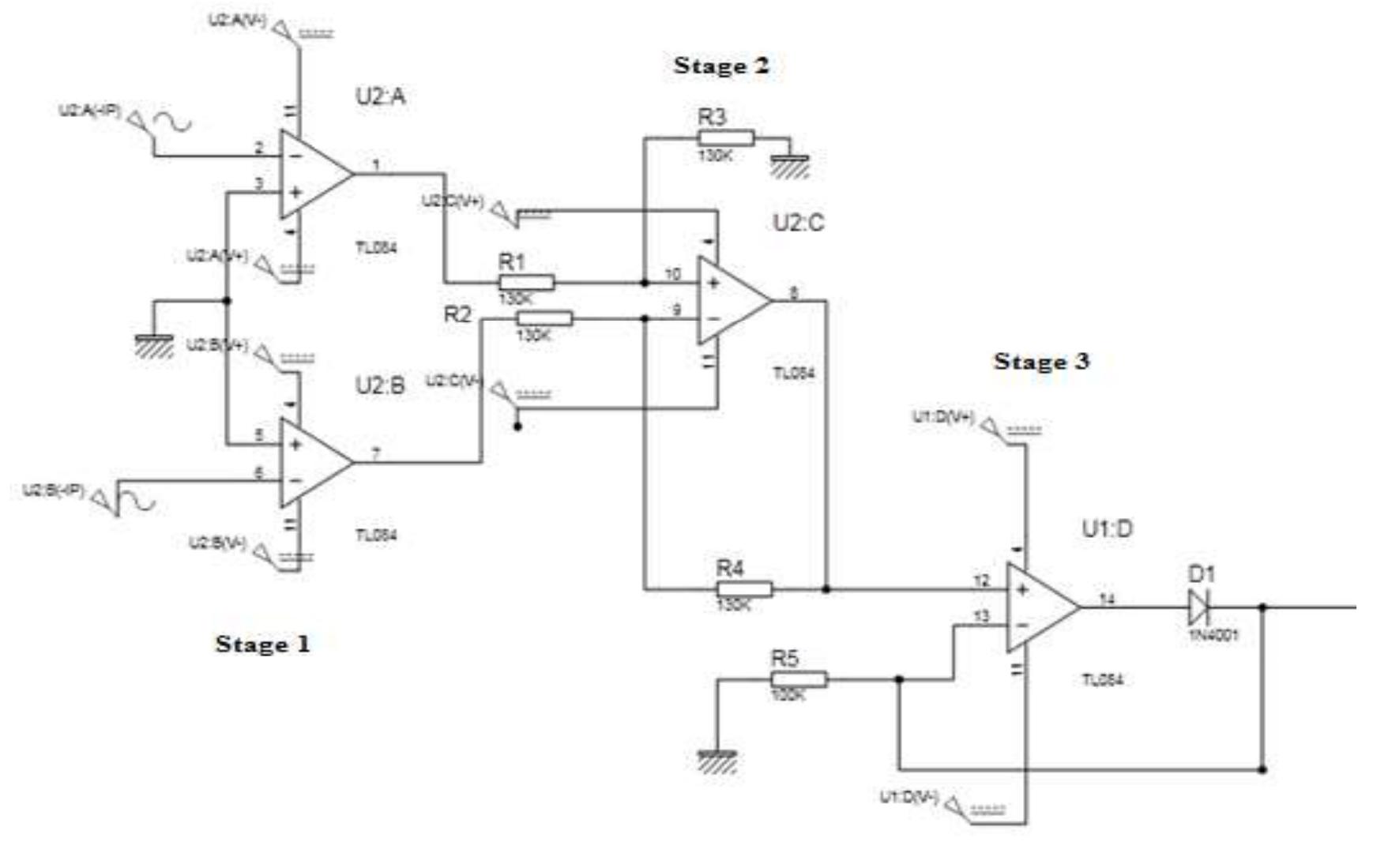 The interfacing circuit consists of two main parts, namely