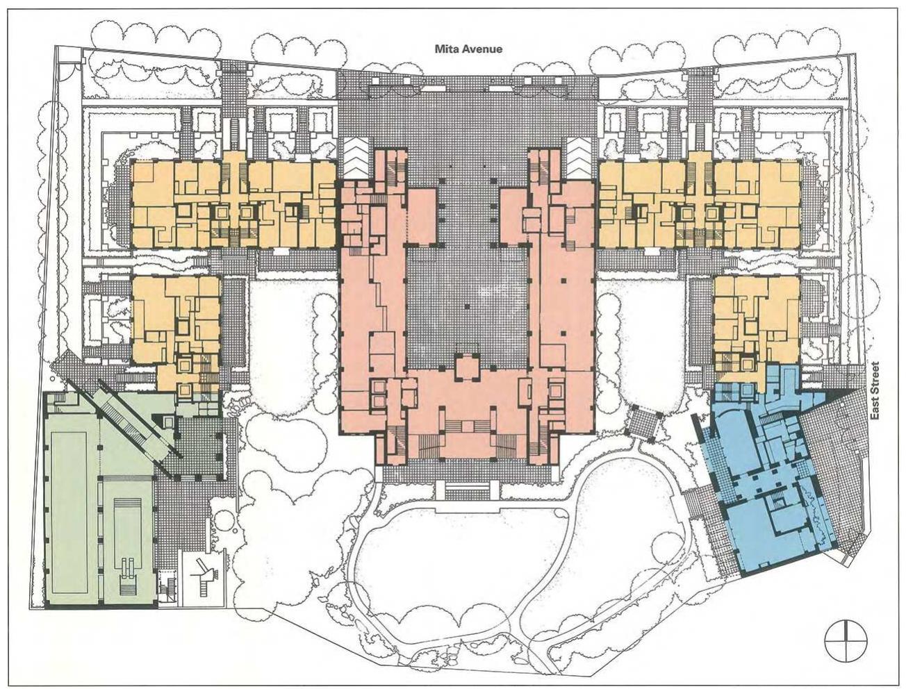 8: ground-floor plan. australian embassy, tokyo.