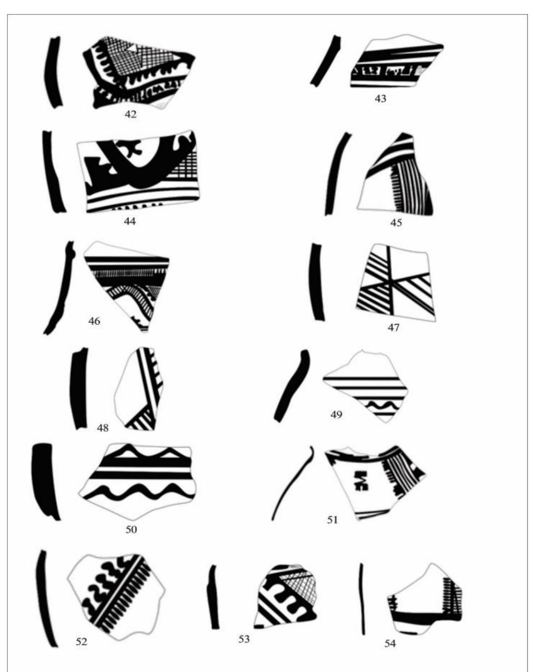 Plate 3: designs of the indicative pottery samples of the