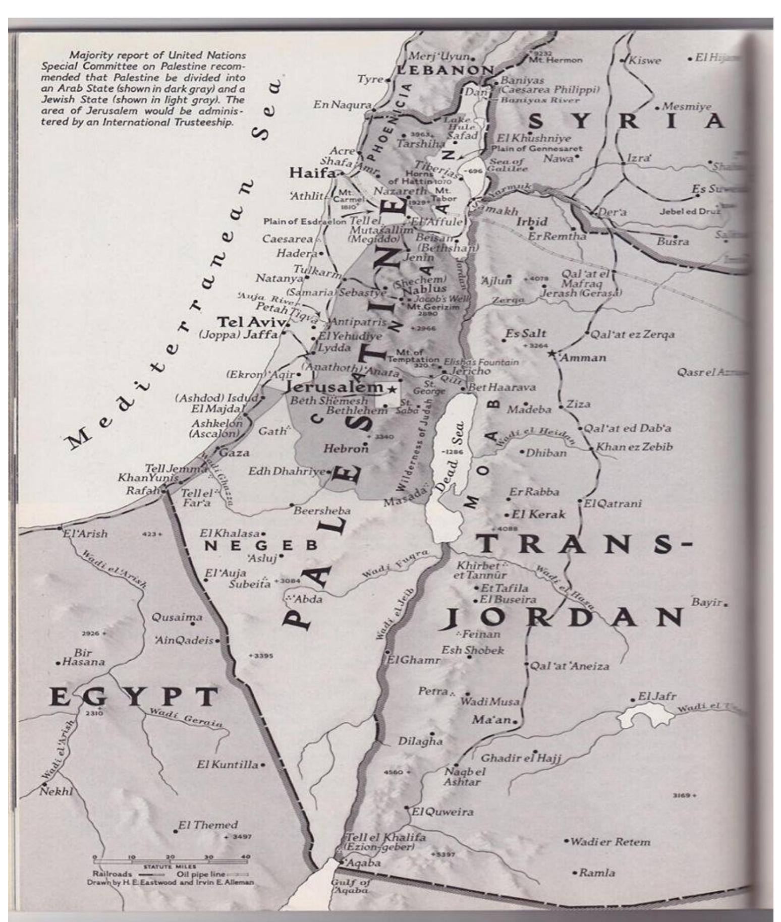 1947 national geographic map of the un’s proposed ethnic