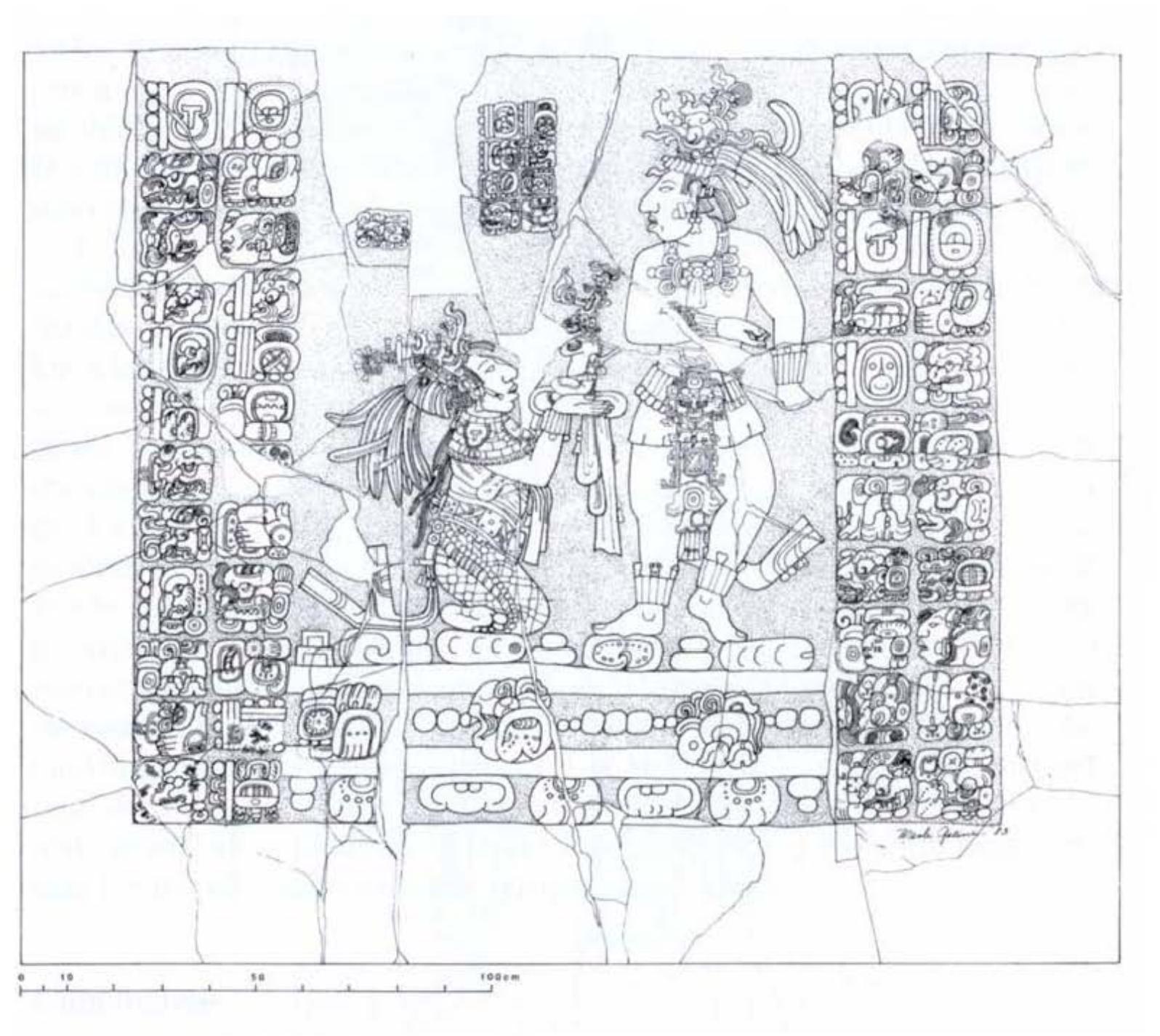 The temple xiv tablet (drawing by merle greene robertson,