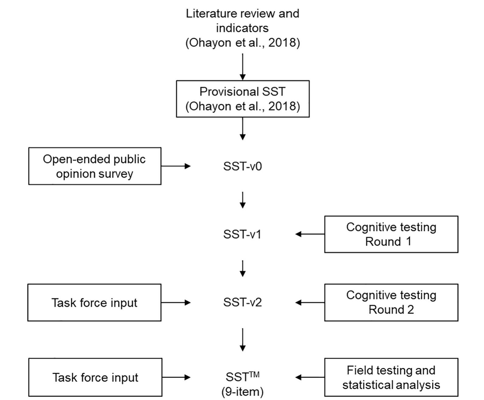 Flow diagram of the construction and validation of the sst.