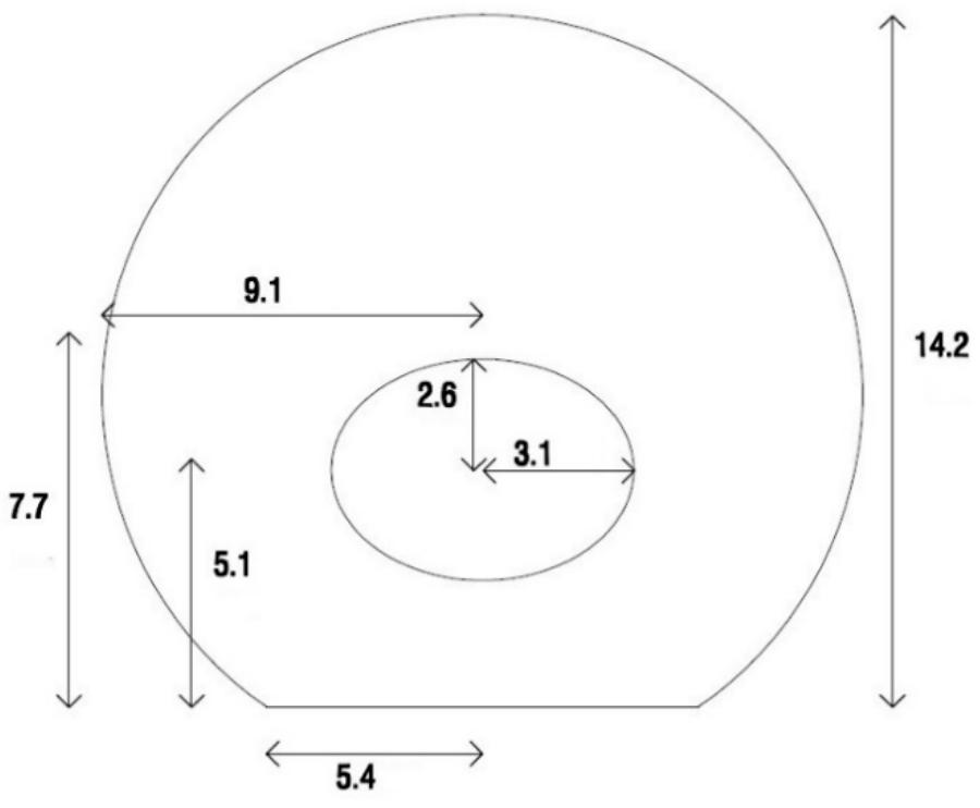 Geometry of a cell and its dimensions (um).