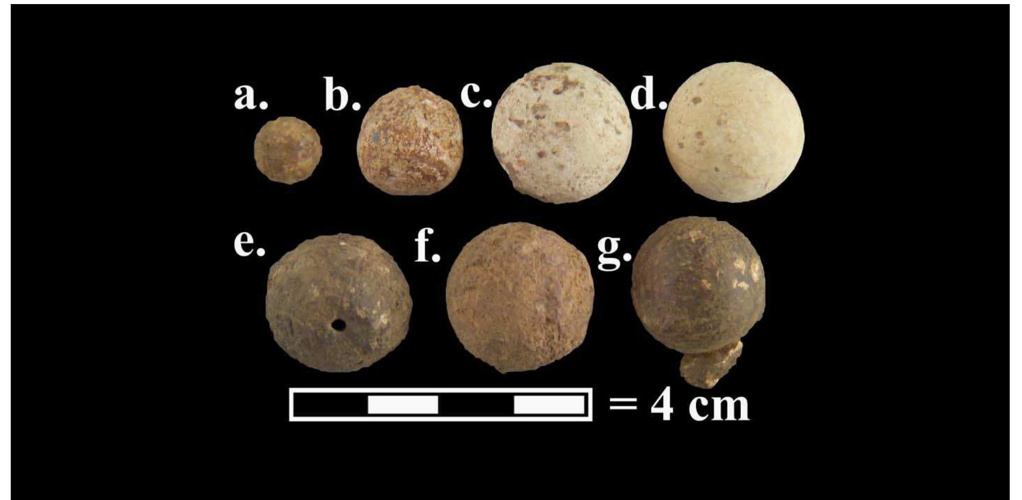Buckshot and musket balls from the fort heiman unit: a. lead