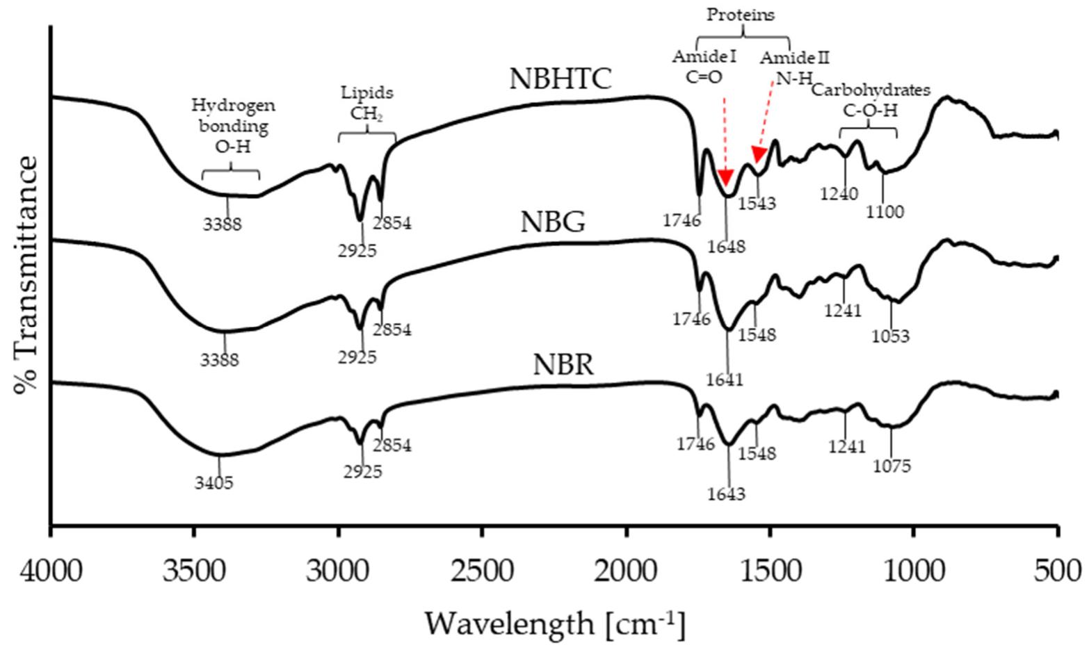 Fourier transform infrared spectra of nitta bean raw,