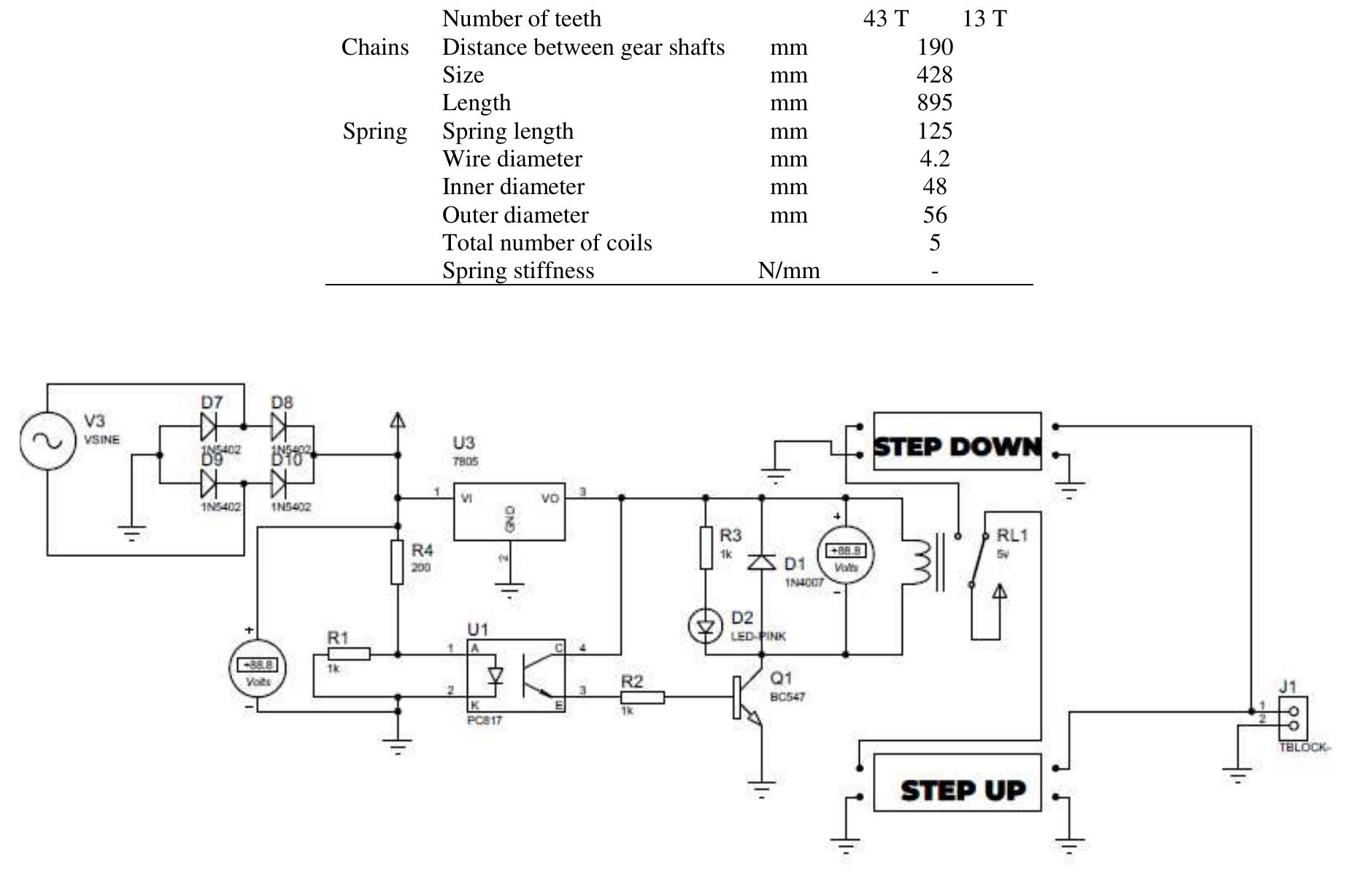Schematic diagram of the selector circuit table 1.