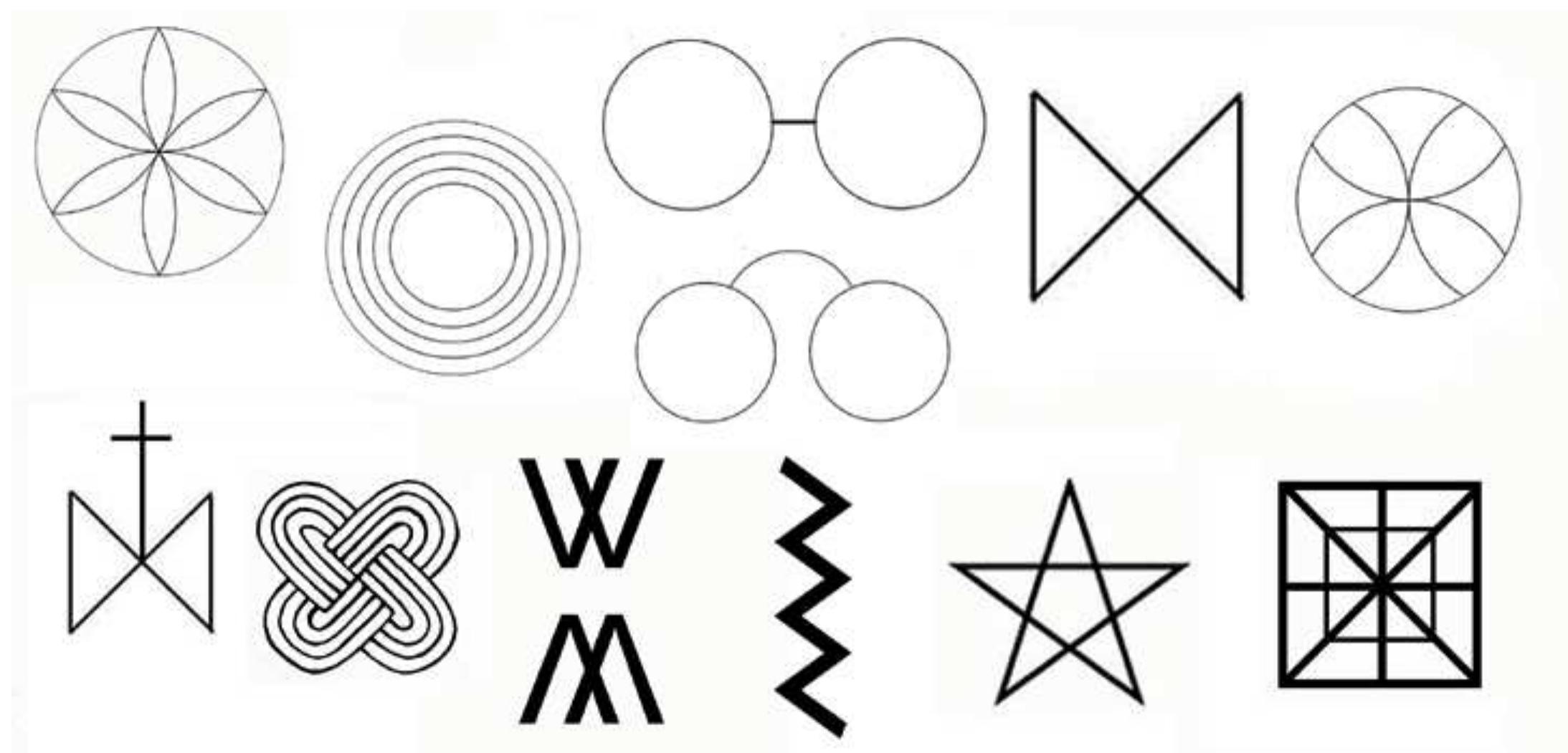 Examples of the many types of apotropaic markings recorded