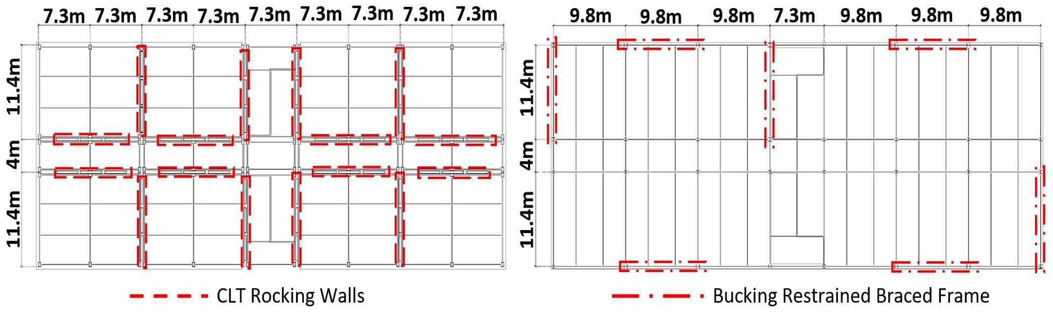 12-story building framing plans: mass timber building