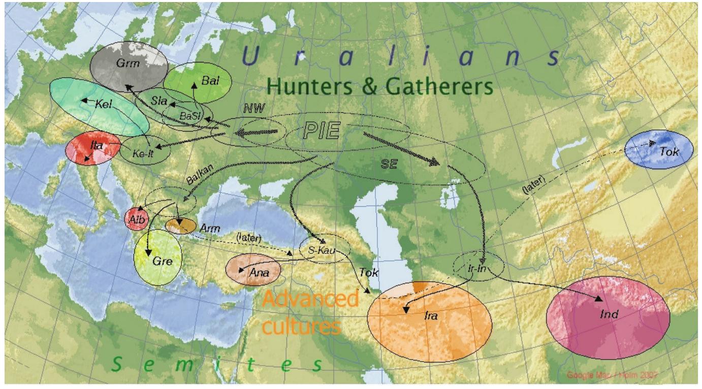 A map of possible dispersal patterns for the indo-europeans,
