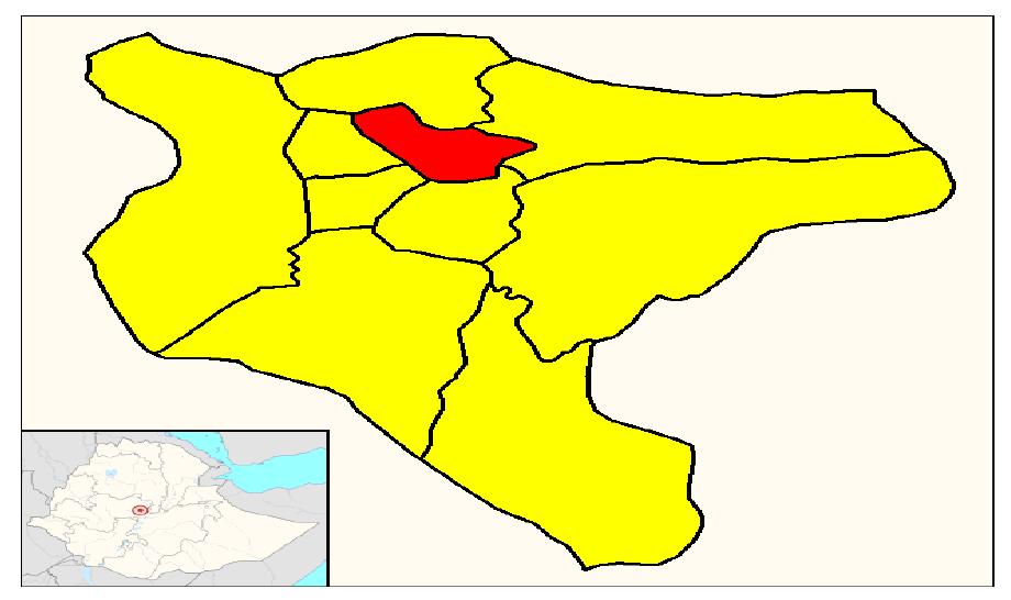 Map of addis ababa, arada sub. arada is one of the 11