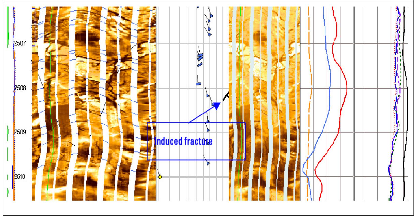 Figure 10 - Finding the Drilling Induced Fractures and