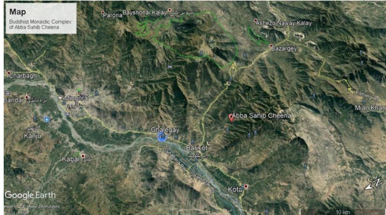 Map 1 — map of the buddhist monastic complex of abba sahib