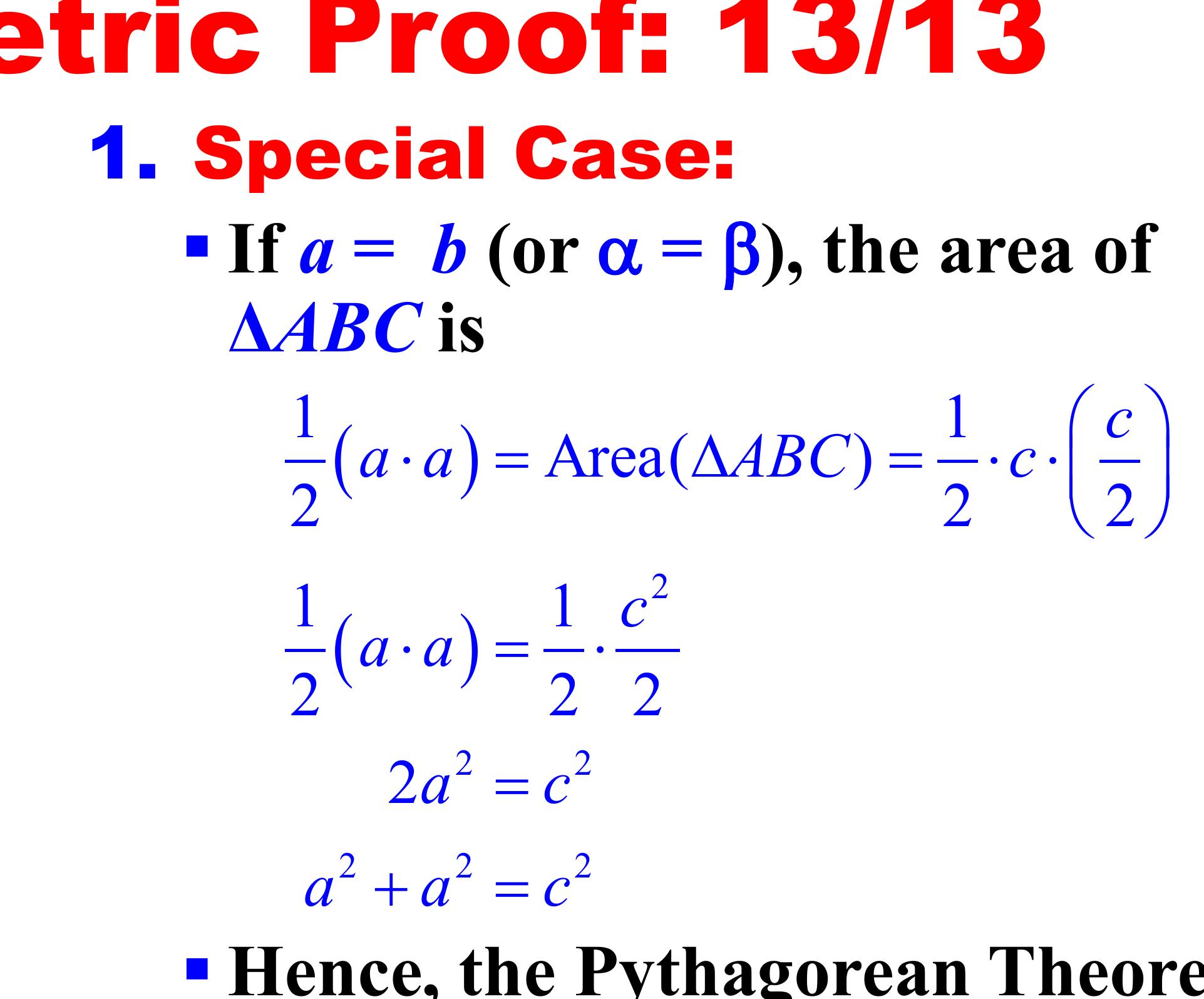 Figure 31 - The Pythagorean Theorem: III The Proof of