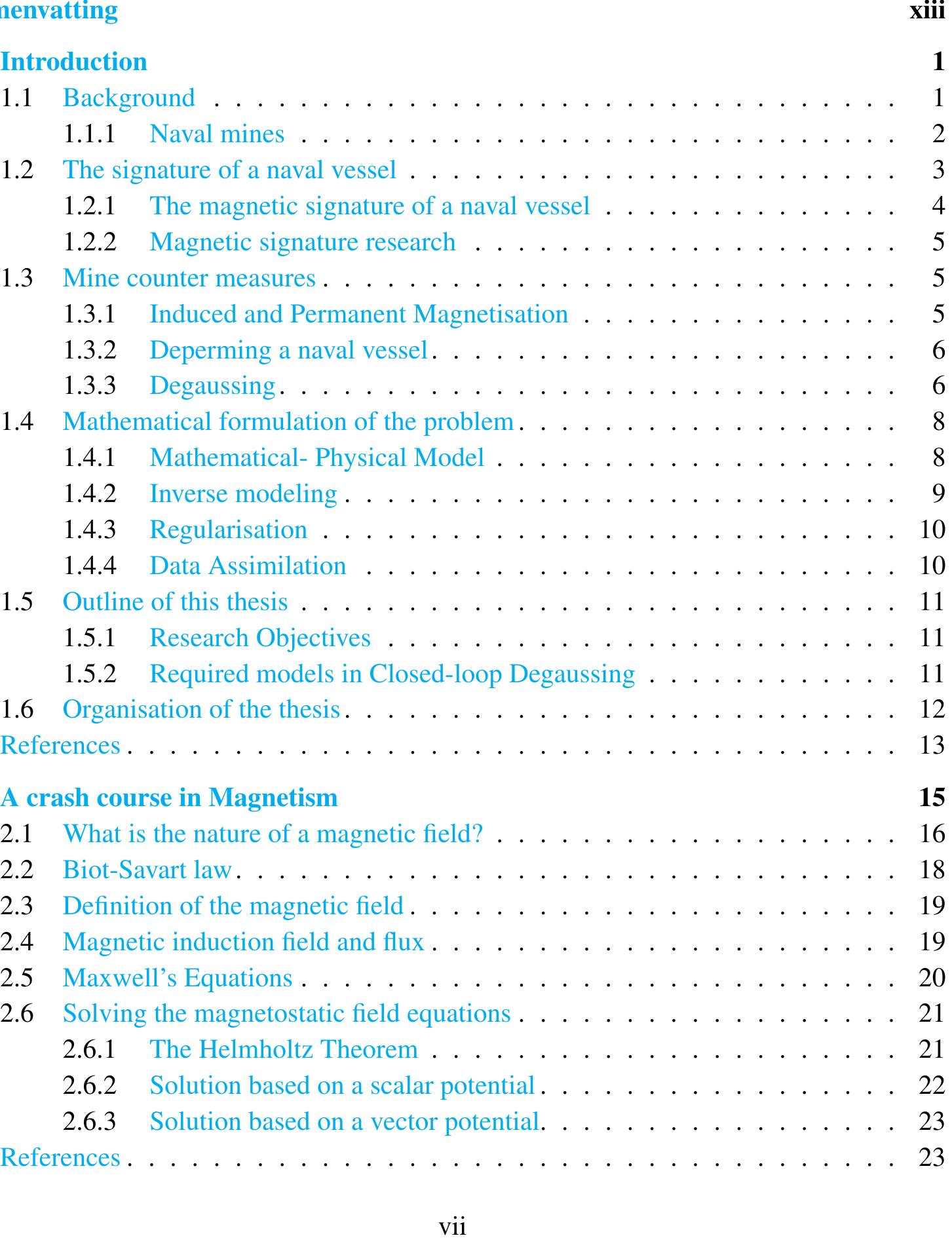 Table 1 - Development of a Closed-loop degaussing system: