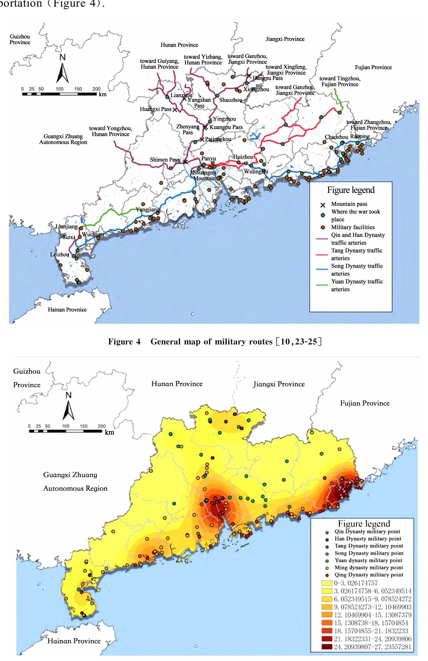 Nuclear density map of successive military narrative points