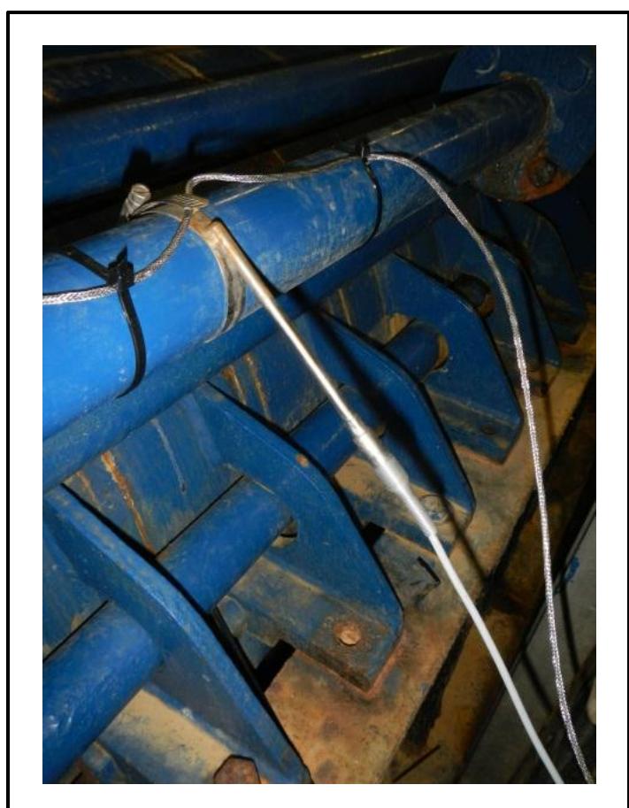 Temperature probe on balance disc flow