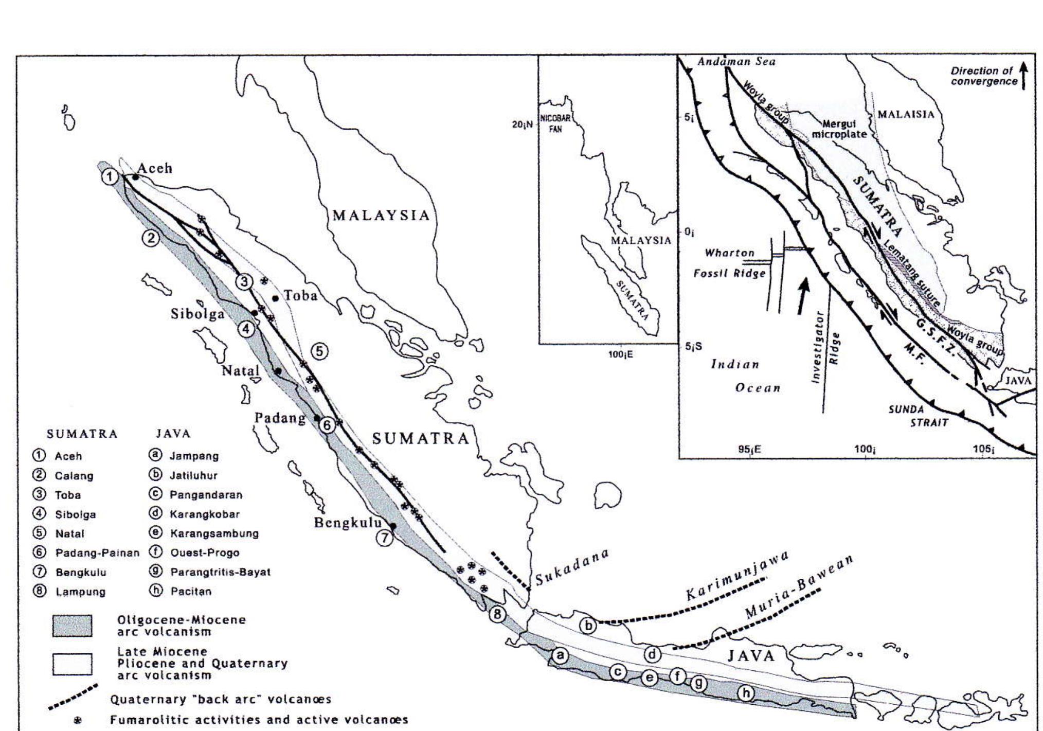 Fic. 1. — schematic map of sumatra and java showing the