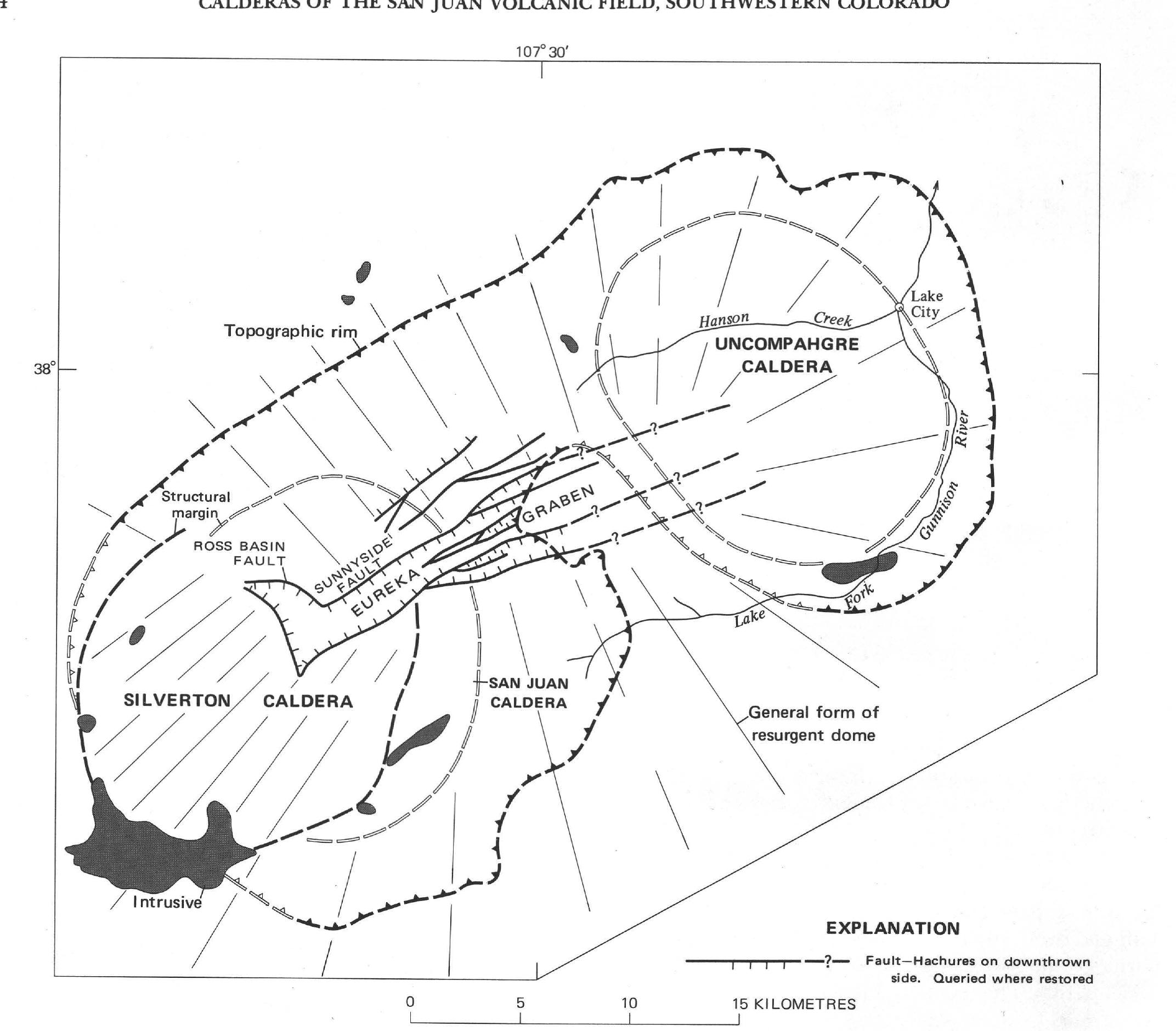 Ficure 12.—sketch map of the western san juan caldera