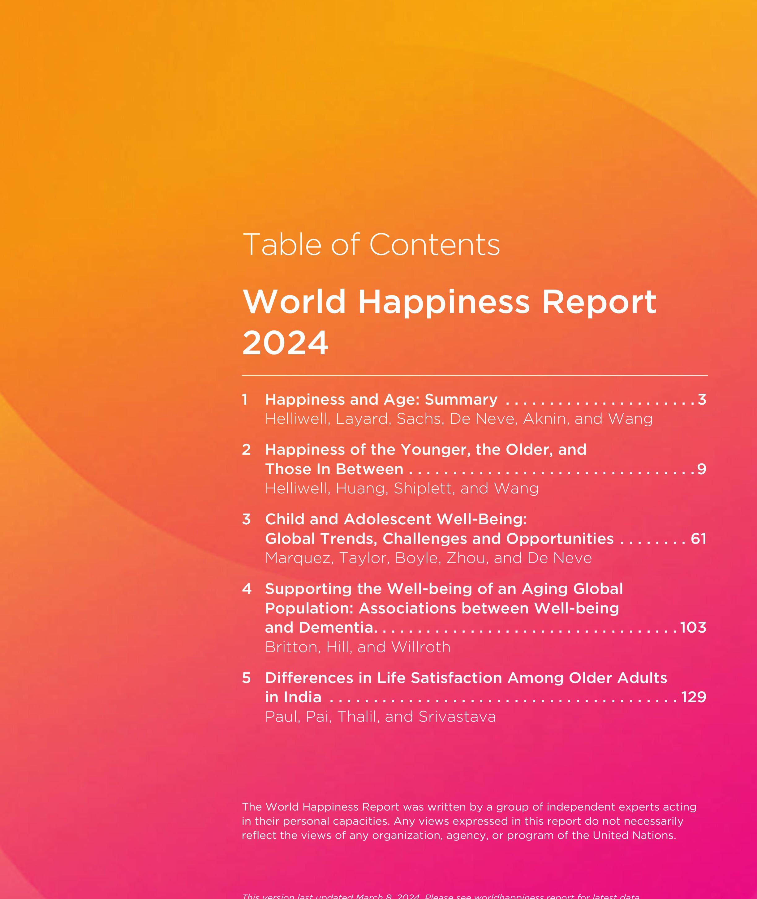 (PDF) World Happiness Report 2024