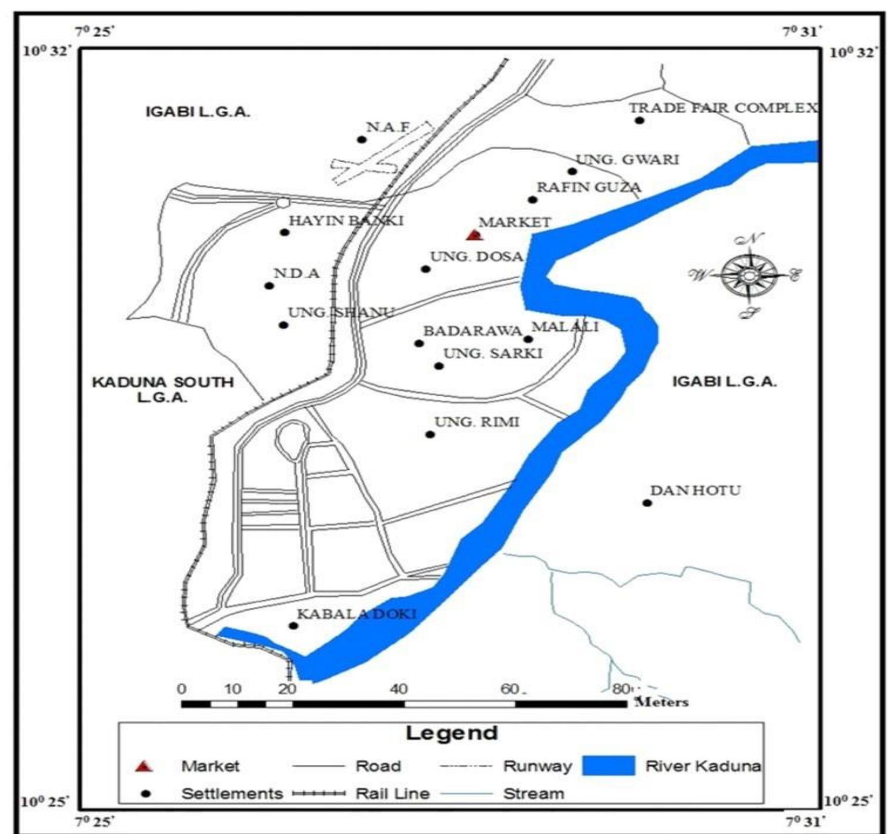 Map of kaduna north showing the study area; source: ministry