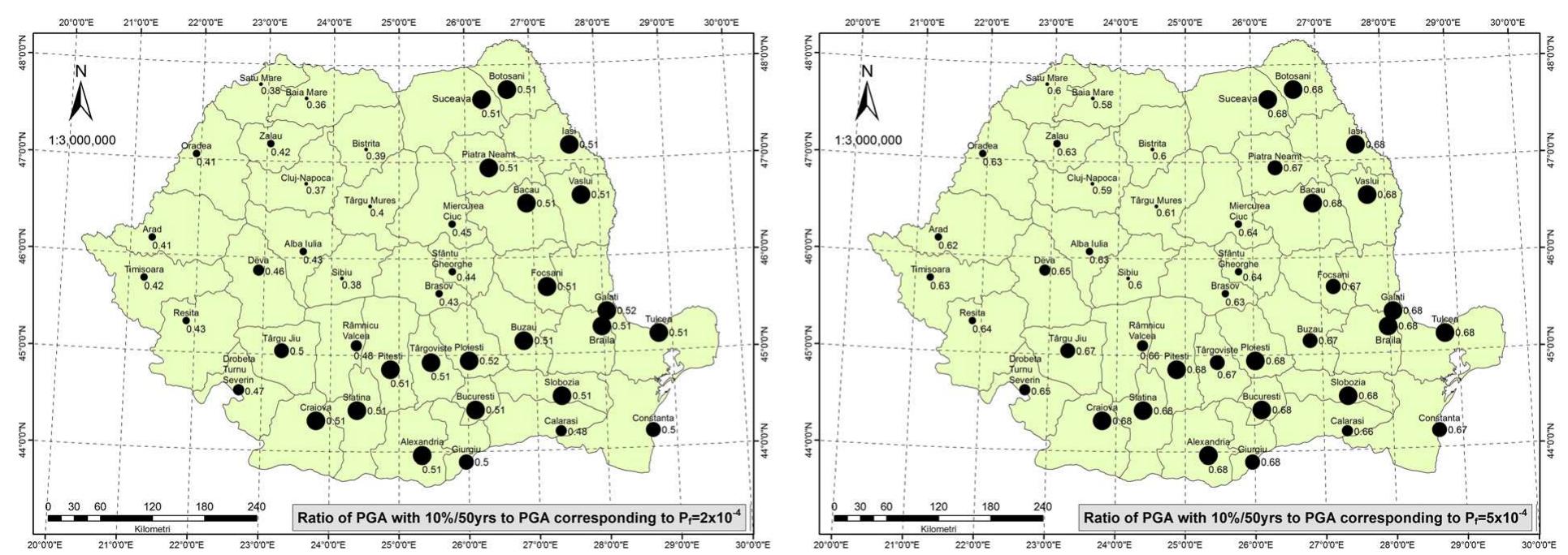 Uniform seismic hazard (mrp of 475 years) and for uniform