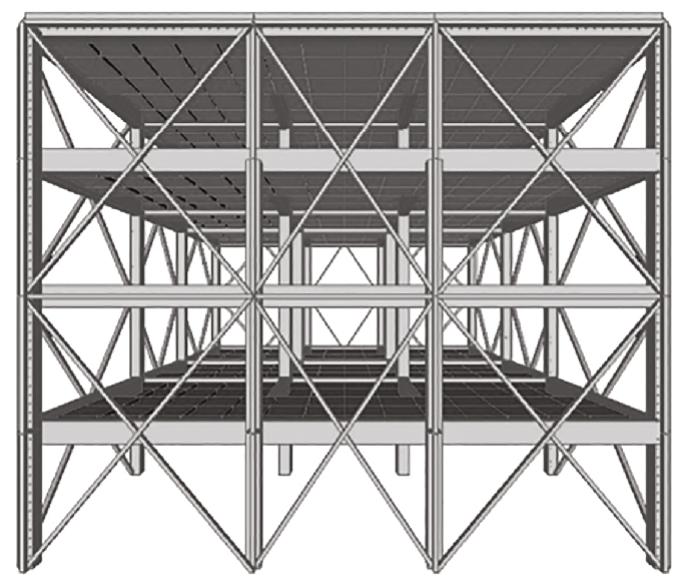 Retrofitting using 2-story x-braced frame connections in rc