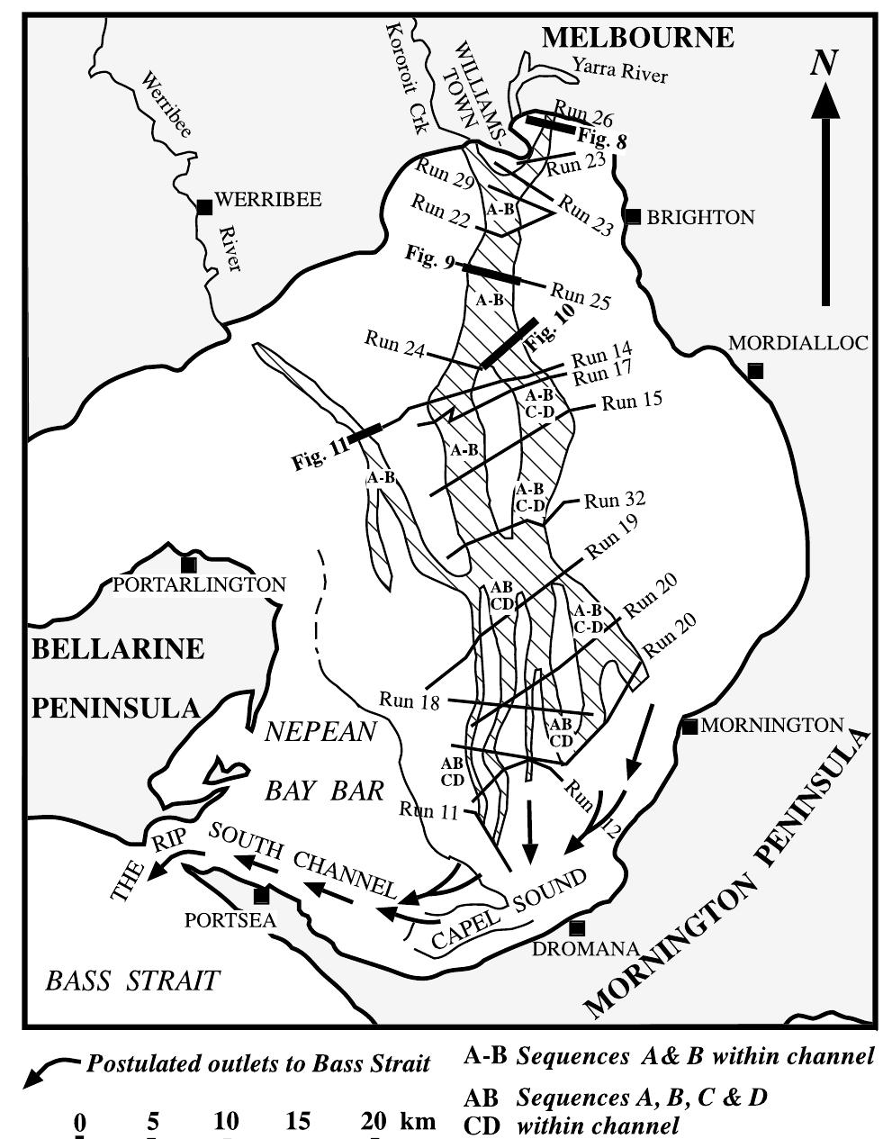 Map of the late pleistocene channel system in port phillip,