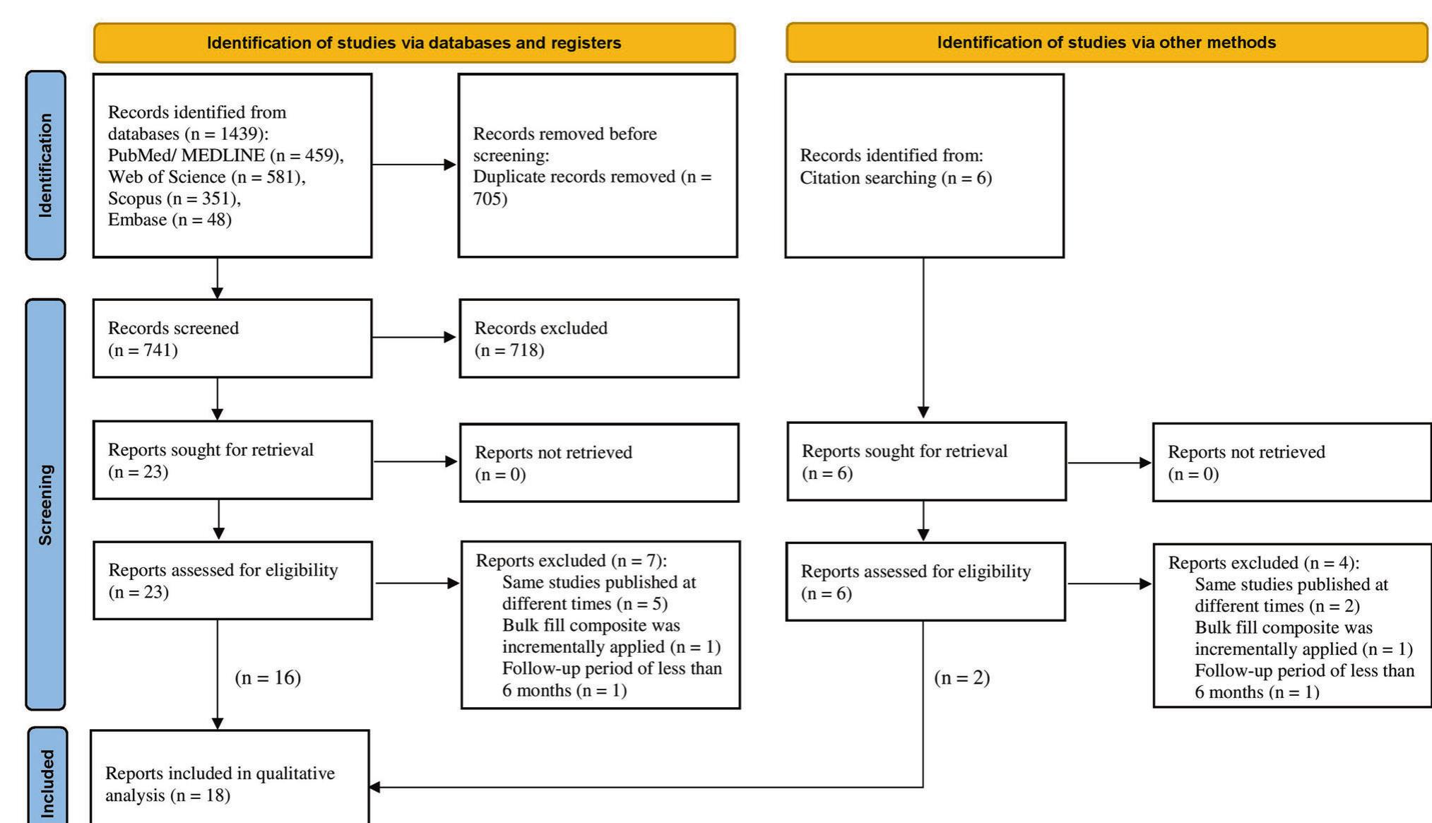 Flowchart showing the different stages of the systematic