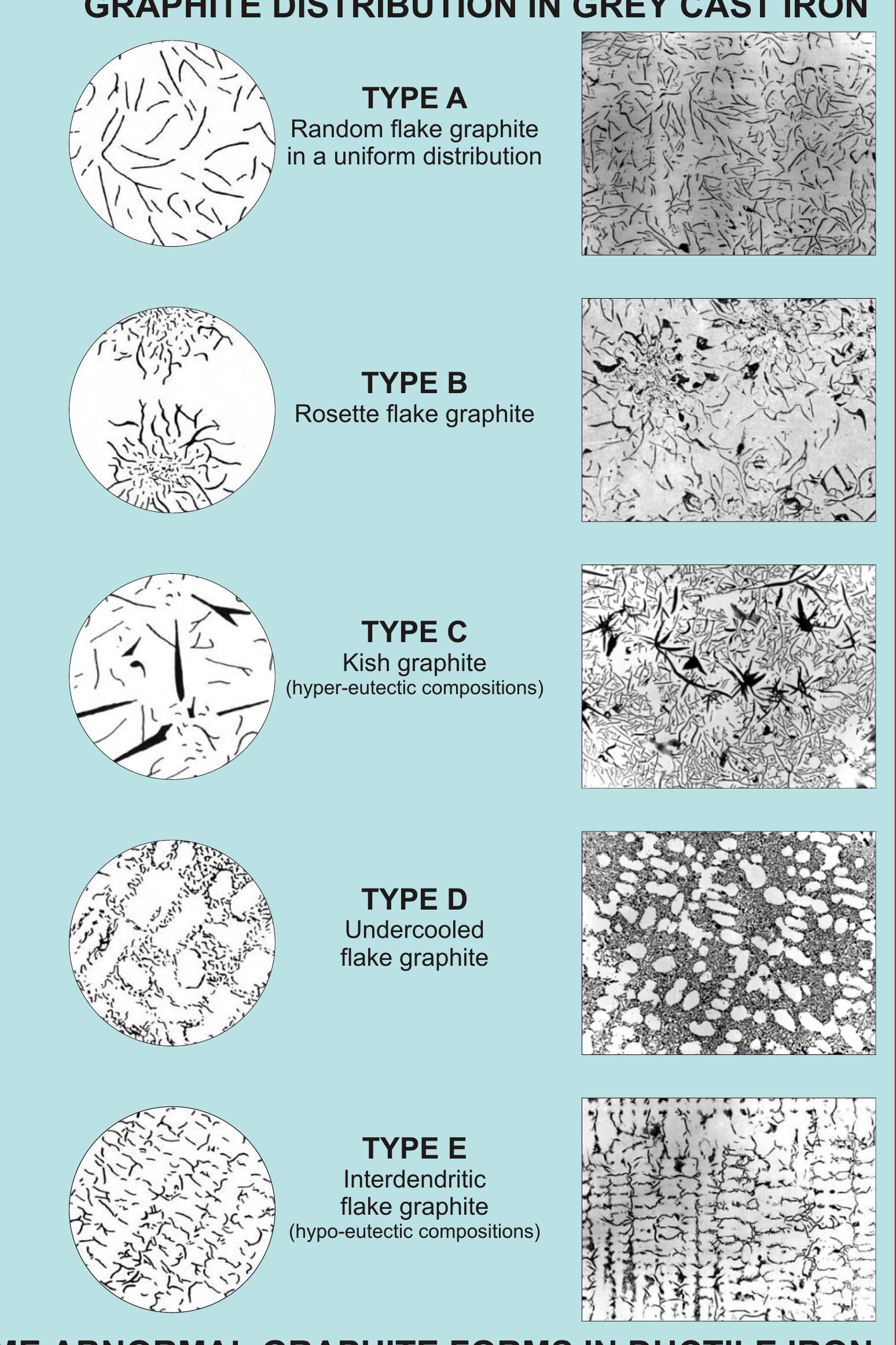 Figure 1 - GRAPHITE STRUCTURES IN CAST IRONS