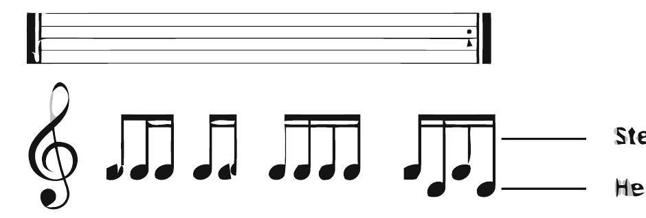 An example of musical score with staff lines