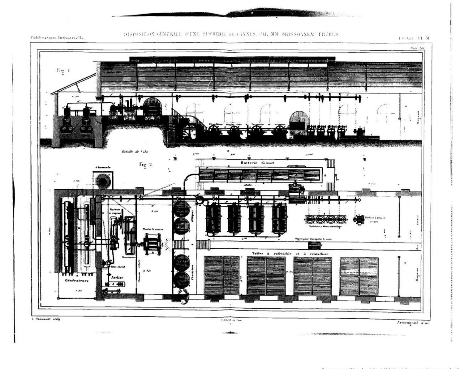 Layout of a cane-sugar factory in madagascar, plan and