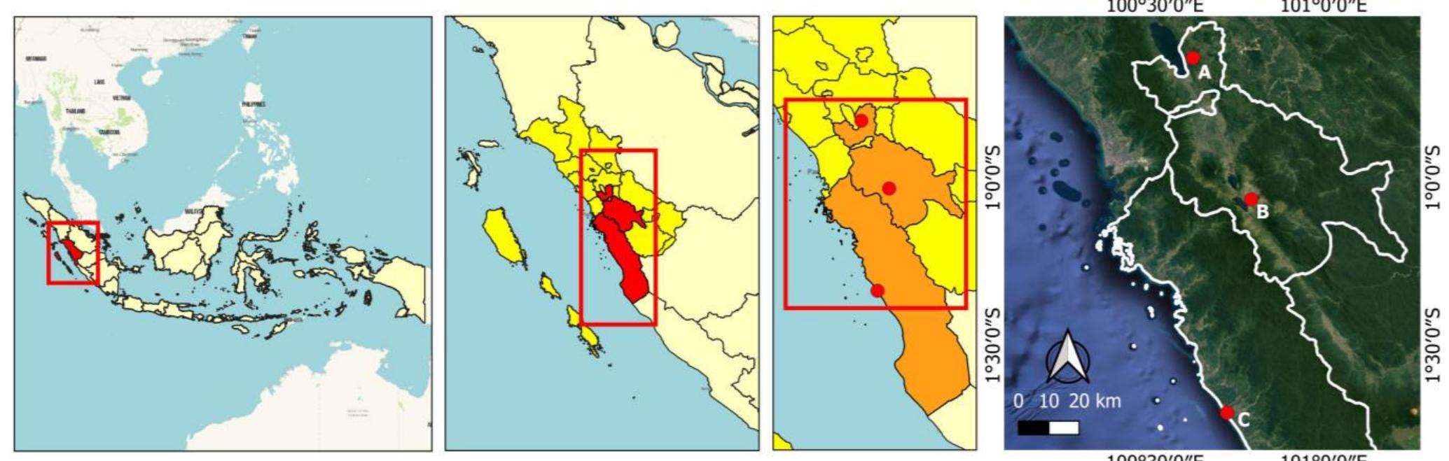 Map of sampling location: a. saniang baka, in the district