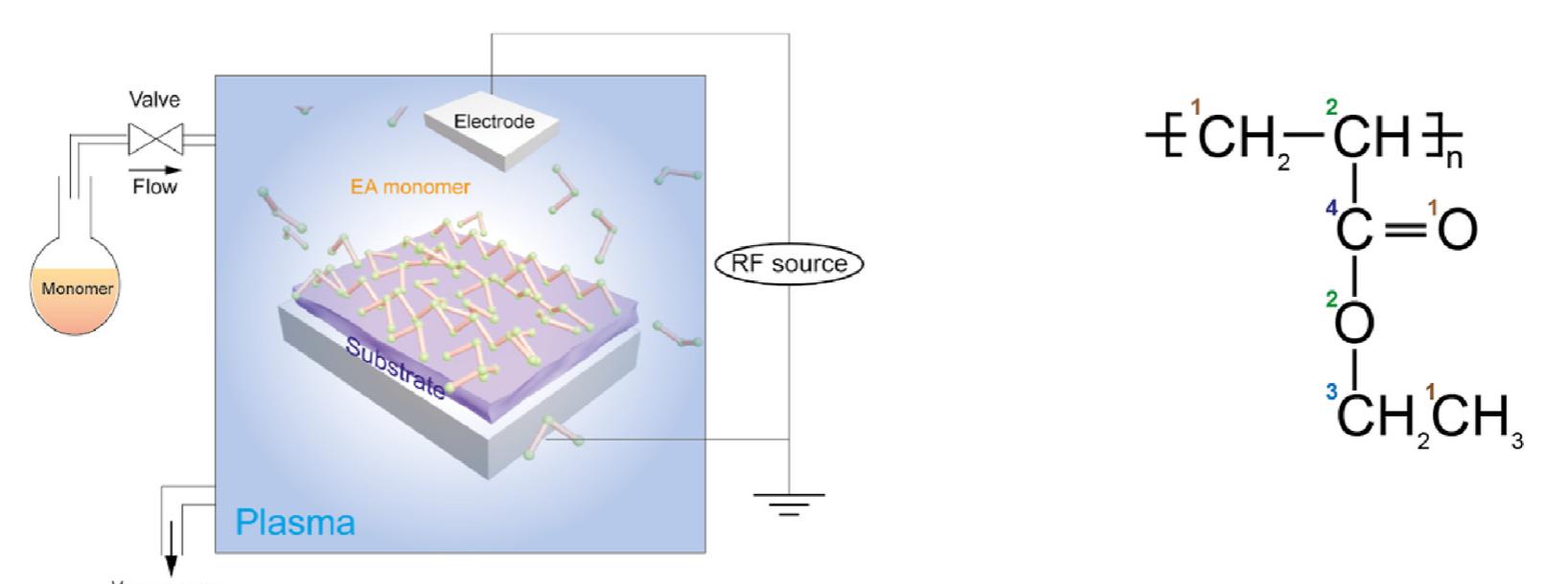 Plasma equipment setup and chemical structure of pea. (a),