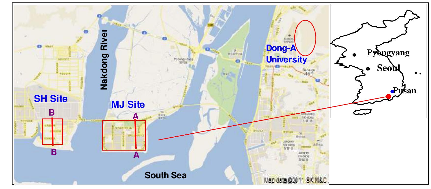 Location map (google maps) figure | shows the sites for the