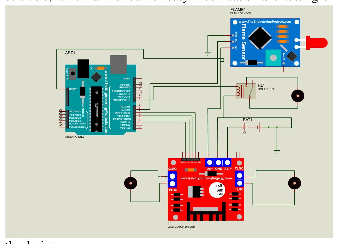 Circuit diagram of autonomous firefighting robot