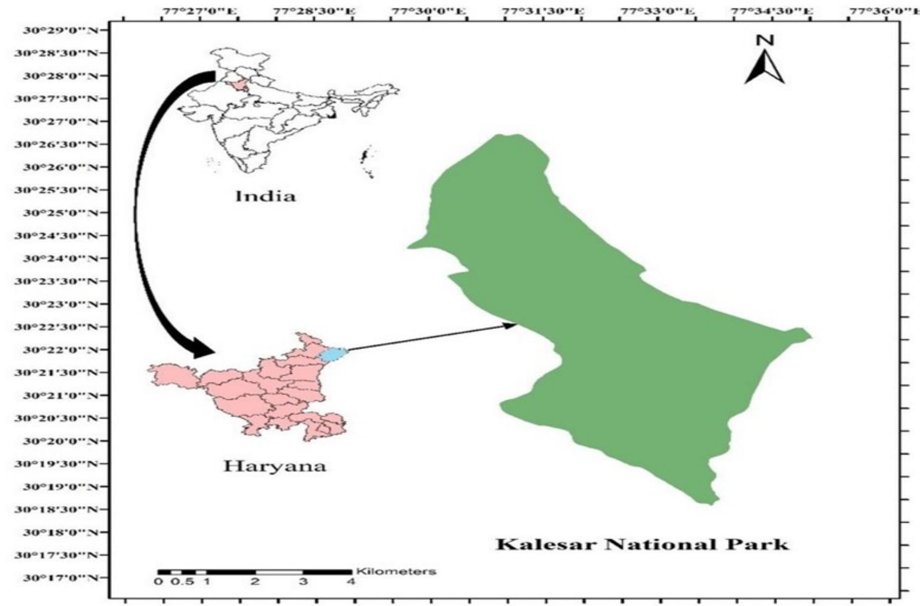 1 map of kalesar reserve forest showing the borders