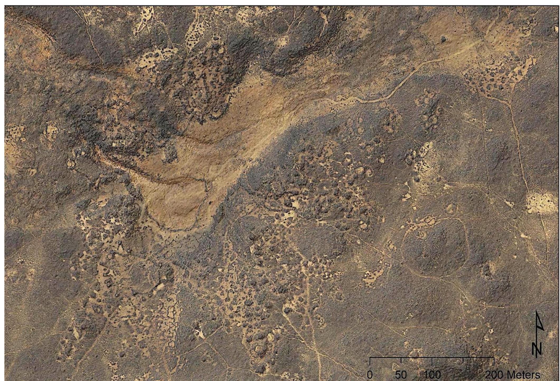 A close-up ortho/ dem composite showing the “roman pool”