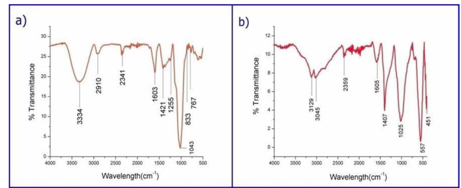 (a) ftir spectrum of tragacanth gum & (b) ftir spectrum of