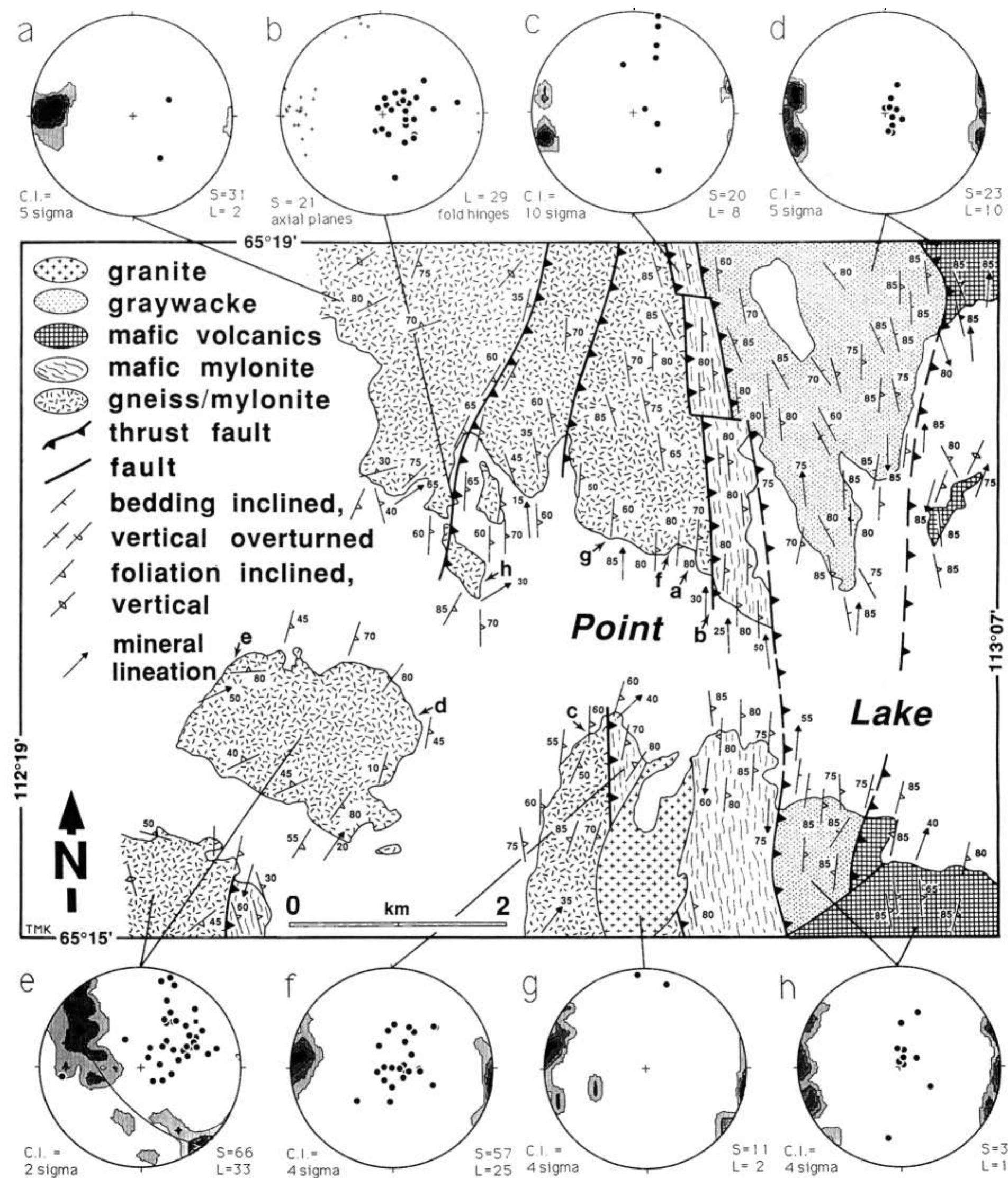 Map of the greenstone-gneiss relationships from the south