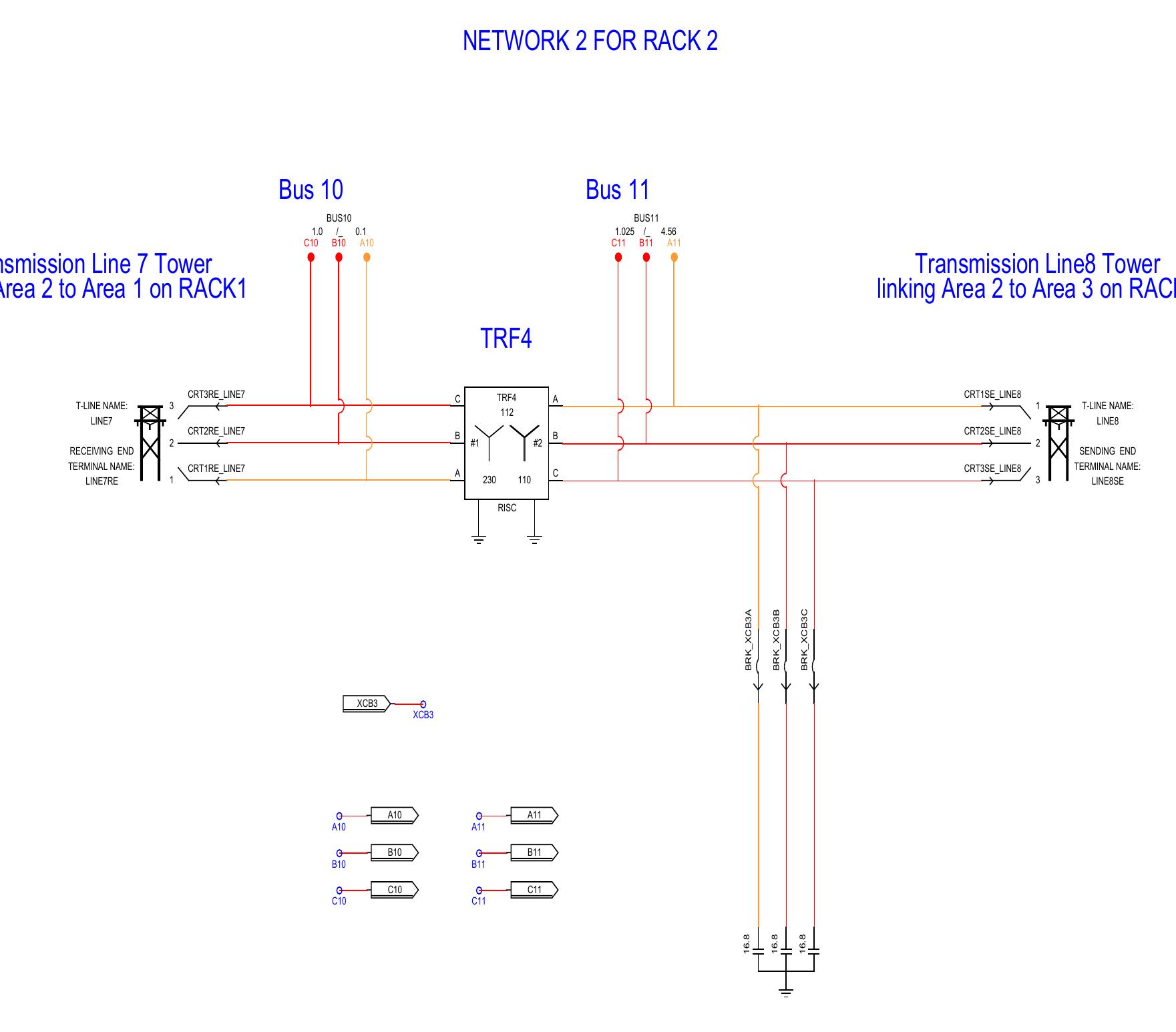 3: the modified ieee 9-bus system in subsystem 2 (rack 2) a
