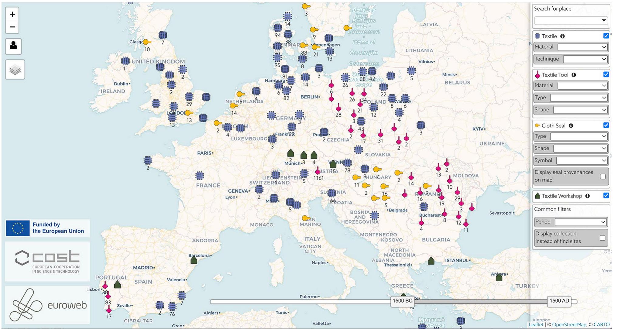 Screen shot showing the current design of the digital atlas